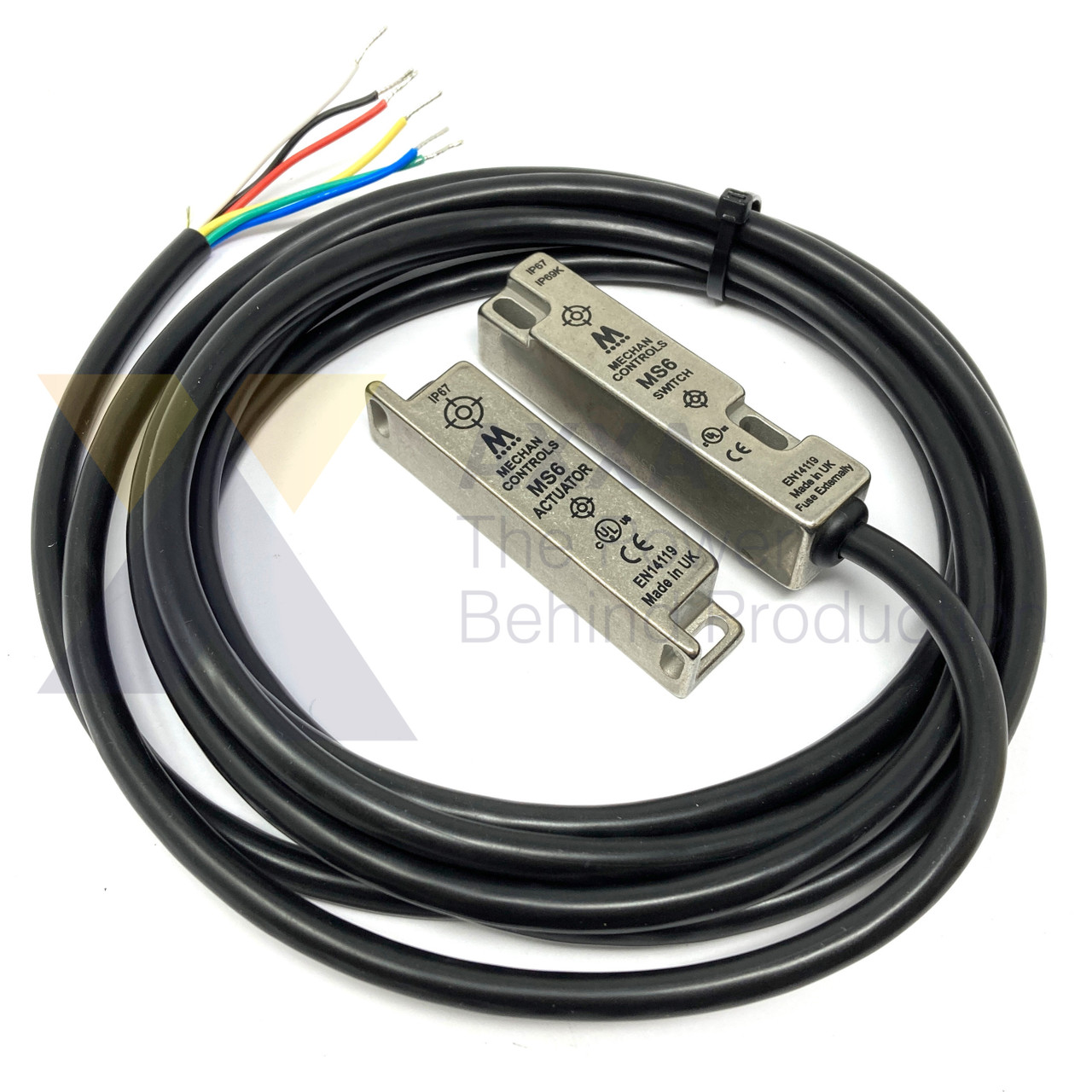 Mechan Controls - MS6-SS-10-DC-03M, Magnetic Safety Switch and Actuator, 1NO, DC, Stainless ...